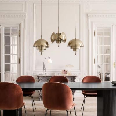 China Vintage Brass Dome Pendant Light, Mid-Century Modern Hanging Lamp for Dining Area, Luxury Interior Lighting for sale