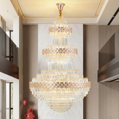 China Modern Luxury Crystal Pendant Lamp Customized Villa LED Decorative Light Design Creative Living Room Chandelier for sale