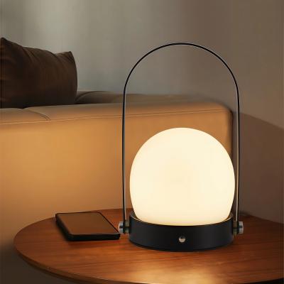 China JYLIGHTING Portable Cordless Gold Glass Globe Table Lamp, Rechargeable LED Night Light for Home & Outdoor Use for sale