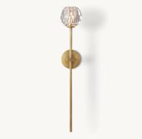 China Modern Luxury Brushed Brass Wall Sconce, Faceted Cut Crystal Glass Wall Lamp for Bedroom, Living Room, Bathroom Decor for sale