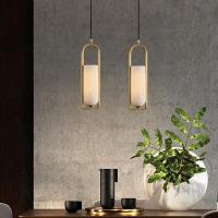 China Dinning Room Marble LED Pendant Light for Living Room LED Pendant Lights Villa Kitchen Island Natural Alabaster for sale