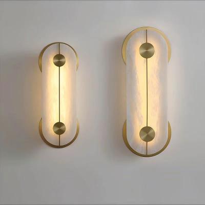 China Designer Artist Indoor Marble Sconce Alabaster Wall Lamp for Hotel Bedroom Corridor Home Decoration for sale