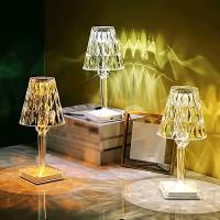 China JYLIGHTING Crystal Diamond Cut LED Table Lamp, Rechargeable Acrylic Bedside Lamp with Touch Control for Bedroom & Living Room for sale