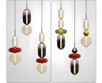 China JYLIGHTING Modern Stacked Glass Pendant Light, Multi-Color Pebble-Shaped Glass LED Hanging Lamp for Kitchen Island & Dining Room for sale