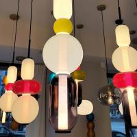 China JYLIGHTING Modern Stacked Glass Pendant Light, Multi-Color Pebble-Shaped Glass LED Hanging Lamp for Kitchen Island & Dining Room for sale