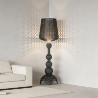 China JYLIGHTING Black Cut-Out Floor Lamp, Acrylic & PVC Lattice Floor Light with Hourglass Shape for Living Room & Bedroom for sale