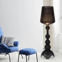 China JYLIGHTING Black Cut-Out Floor Lamp, Acrylic & PVC Lattice Floor Light with Hourglass Shape for Living Room & Bedroom for sale
