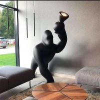 China JYLIGHTING Creative Gorilla Floor Lamp, Fiberglass Resin Gorilla Sculpture LED Floor Light for Living Room & Commercial Decor for sale