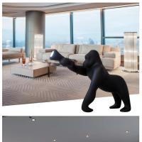 China JYLIGHTING Creative Gorilla Floor Lamp, Fiberglass Resin Gorilla Sculpture LED Floor Light for Living Room & Commercial Decor for sale