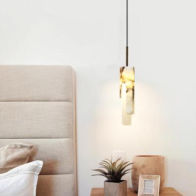 China Modern Travertine Suspension Hanging Lamp Small LED Stone Pendant Light for Dining Room for sale