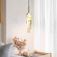 China Modern Travertine Suspension Hanging Lamp Small LED Stone Pendant Light for Dining Room for sale