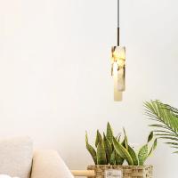 China Modern Travertine Suspension Hanging Lamp Small LED Stone Pendant Light for Dining Room for sale
