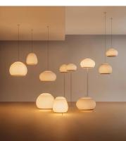 China JYLIGHTING Nordic Minimalist Ribbed Pendant Light, PMMA & Knitted Fabric Dome Lamp with Iron Frame for Bedroom & Dining Room for sale