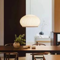 China JYLIGHTING Nordic Minimalist Ribbed Pendant Light, PMMA & Knitted Fabric Dome Lamp with Iron Frame for Bedroom & Dining Room for sale