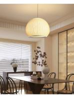 China JYLIGHTING Nordic Minimalist Ribbed Pendant Light, PMMA & Knitted Fabric Dome Lamp with Iron Frame for Bedroom & Dining Room for sale