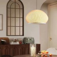 China JYLIGHTING Nordic Minimalist Ribbed Pendant Light, PMMA & Knitted Fabric Dome Lamp with Iron Frame for Bedroom & Dining Room for sale