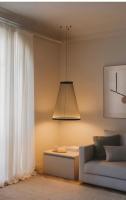 China JYLIGHTING Modern Conical Pendant Light, Metal & Aluminum Frame with Imported Silk Thread Shade for Dining Room & Living Room for sale