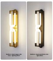 China JYLIGHTING Modern Chain-Shaped Wall Sconce, Brass-Finish Iron with High-Translucency Acrylic Tube Light for Bathroom & Bedroom for sale