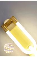 China JYLIGHTING Modern Chain-Shaped Wall Sconce, Brass-Finish Iron with High-Translucency Acrylic Tube Light for Bathroom & Bedroom for sale