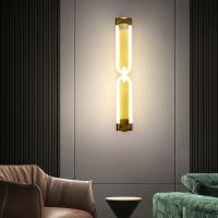 China JYLIGHTING Modern Chain-Shaped Wall Sconce, Brass-Finish Iron with High-Translucency Acrylic Tube Light for Bathroom & Bedroom for sale