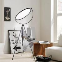China JYLIGHTING Modern Round LED Tripod Floor Lamp, Iron Frame & PVC Diffuser Standing Light for Living Room & Bedroom for sale