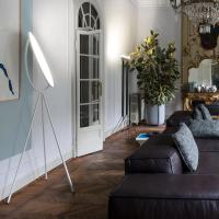China JYLIGHTING Modern Round LED Tripod Floor Lamp, Iron Frame & PVC Diffuser Standing Light for Living Room & Bedroom for sale