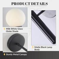 China JYLIGHTING Brass-Finish Iron Wall Sconce, Opal Glass Globe Shade Modern Wall Light for Bedroom & Bathroom Vanity for sale