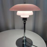 China JYLIGHTING Modern 3-Tier Opal Glass Table Lamp, Chrome-Plated Metal Base Desk Light for Bedroom & Living Room Decor for sale
