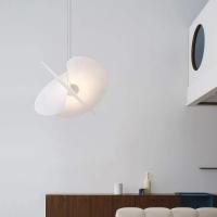 China JYLIGHTING Modern Abstract Silk Fabric Pendant Light, Iron Framed Sculptural Chandelier with Soft Diffused Glow for Living Room for sale