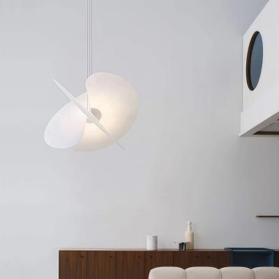 China JYLIGHTING Modern Abstract Silk Fabric Pendant Light, Iron Framed Sculptural Chandelier with Soft Diffused Glow for Living Room for sale
