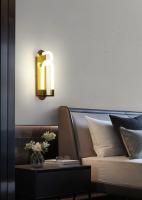 China JYLIGHTING Art Deco Iron & Acrylic LED Wall Sconce, Gold Finish Interlocking Tube Light for Bedroom & Entryway for sale