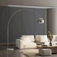 China JYLIGHTING Modern Arched Floor Lamp, Marble Base & Chrome Metal Arm Overarching Light for Living Room & Reading Nook for sale