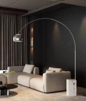 China JYLIGHTING Modern Arched Floor Lamp, Marble Base & Chrome Metal Arm Overarching Light for Living Room & Reading Nook for sale
