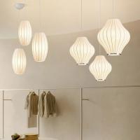 China JYLIGHTING Minimalist Faux Silk Globe Pendant Lamp, Iron Framed Round Light for Bedroom & Kitchen Island for sale