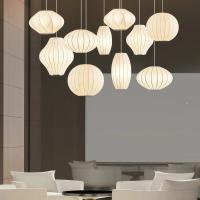 China JYLIGHTING Minimalist Faux Silk Globe Pendant Lamp, Iron Framed Round Light for Bedroom & Kitchen Island for sale
