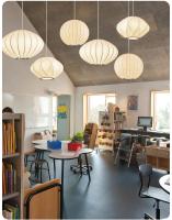 China JYLIGHTING Minimalist Faux Silk Globe Pendant Lamp, Iron Framed Round Light for Bedroom & Kitchen Island for sale