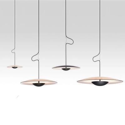 China JYLIGHTING Modern Disc-Shaped Pendant Light, Iron & Aluminum Minimalist LED Hanging Lamp for Dining & Living Room for sale