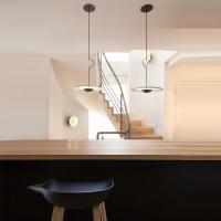 China JYLIGHTING Modern Disc-Shaped Pendant Light, Iron & Aluminum Minimalist LED Hanging Lamp for Dining & Living Room for sale