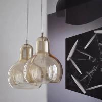 China JYLIGHTING Modern Double-Walled Glass Pendant Light, Iron Socket Bulb-Shaped Hanging Lamp for Kitchen Island & Dining Bar for sale