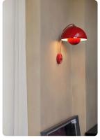 China JYLIGHTING Mid-Century Dome Wall Sconce, Glossy Painted Iron & Glass Modern Wall Lamp for Bedroom & Living Room for sale
