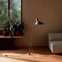 China JYLIGHTING Mid-Century Black Floor Lamp, Painted Iron & Brass Accent Adjustable Task Light for Living Room & Office for sale