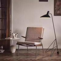 China JYLIGHTING Mid-Century Black Floor Lamp, Painted Iron & Brass Accent Adjustable Task Light for Living Room & Office for sale