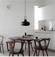 China JYLIGHTING Industrial Matte Black Aluminum Pendant Light, Modern Cage-Top Hanging Lamp for Kitchen Island & Dining Room for sale