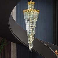 China Modern Luxury Hotel Lobby Crystal Ceiling Chandelier Villa Living Room Loft Staircase Chandelier Pendant Light for sale