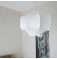 China JYLIGHTING Modern Organic-Shape Pendant Light, Iron Frame & Artificial Silk Shade, Soft Glow Hanging Lamp for Bedroom & Living Room for sale