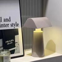 China JYLIGHTING Glossy Burgundy Aluminum & Acrylic Table Lamp, Modern Minimalist Desk Light for Bedroom & Office for sale