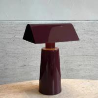 China JYLIGHTING Glossy Burgundy Aluminum & Acrylic Table Lamp, Modern Minimalist Desk Light for Bedroom & Office for sale