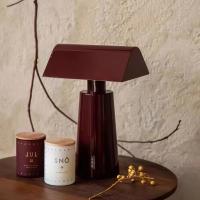 China JYLIGHTING Glossy Burgundy Aluminum & Acrylic Table Lamp, Modern Minimalist Desk Light for Bedroom & Office for sale
