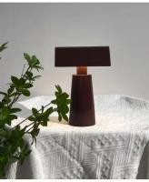 China JYLIGHTING Glossy Burgundy Aluminum & Acrylic Table Lamp, Modern Minimalist Desk Light for Bedroom & Office for sale