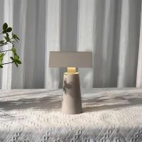 China JYLIGHTING Glossy Burgundy Aluminum & Acrylic Table Lamp, Modern Minimalist Desk Light for Bedroom & Office for sale